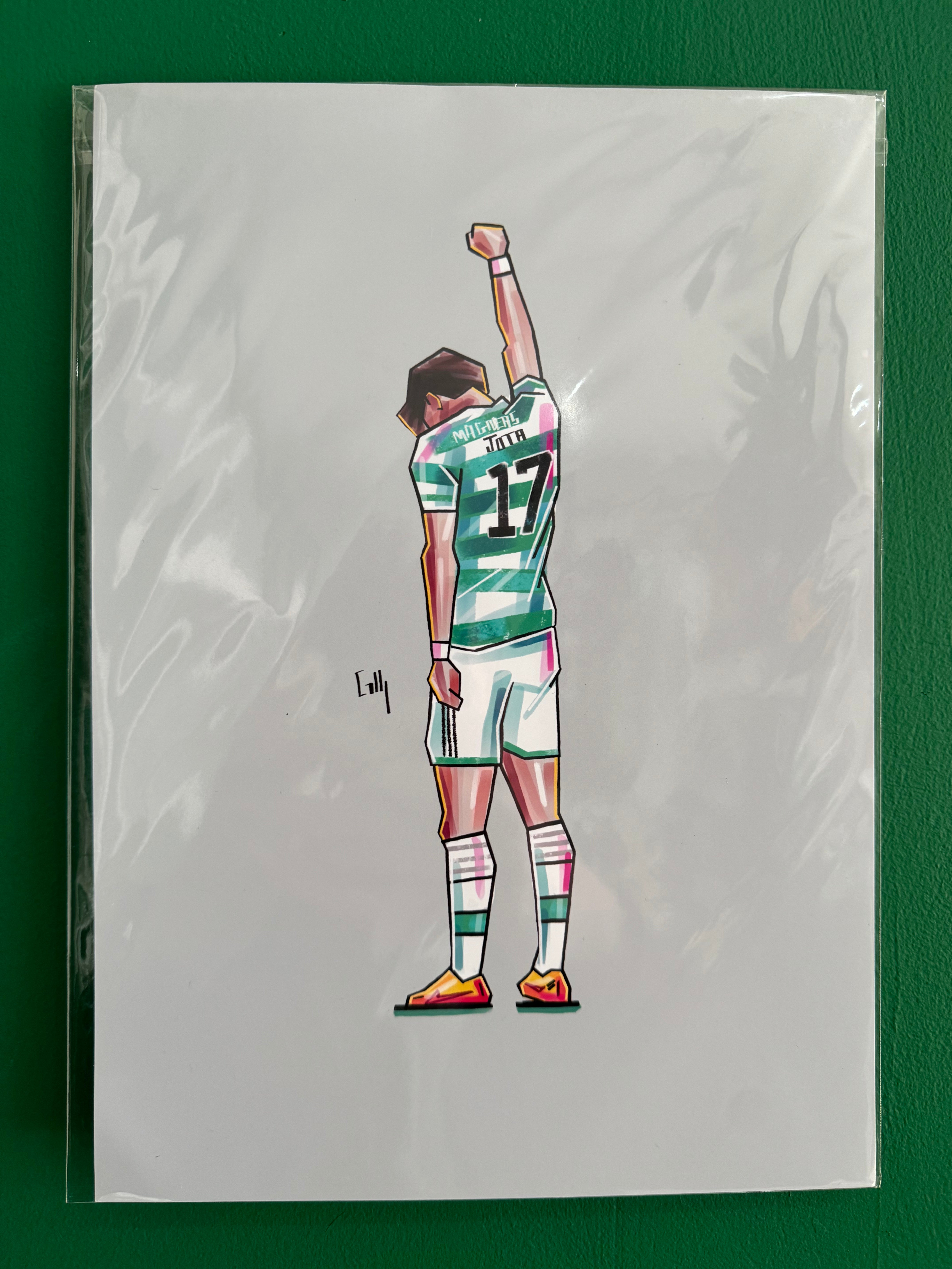 Jota icon hand-drawn A4 print – The Glasgow Celtic Wear
